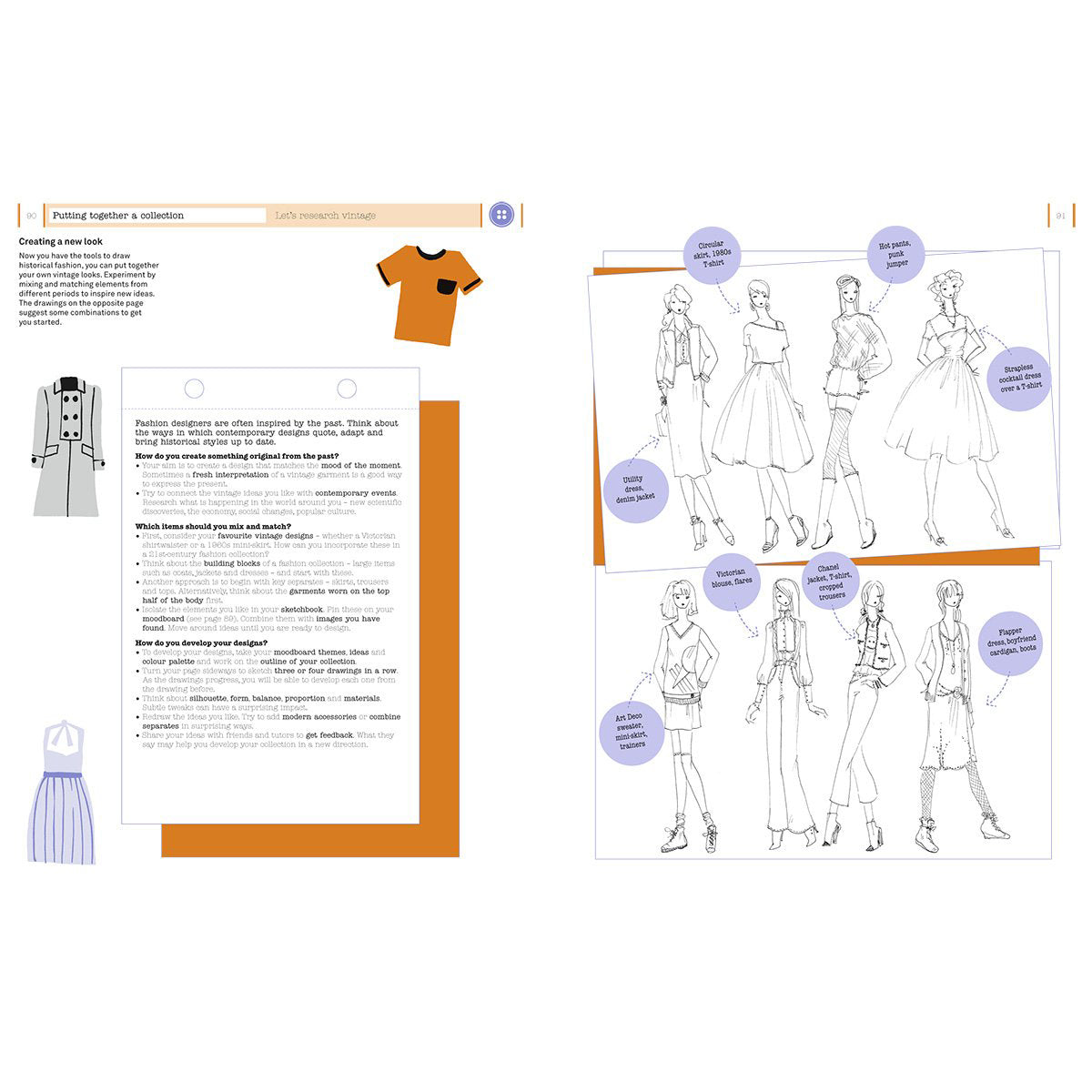 how to draw vintage fashion book