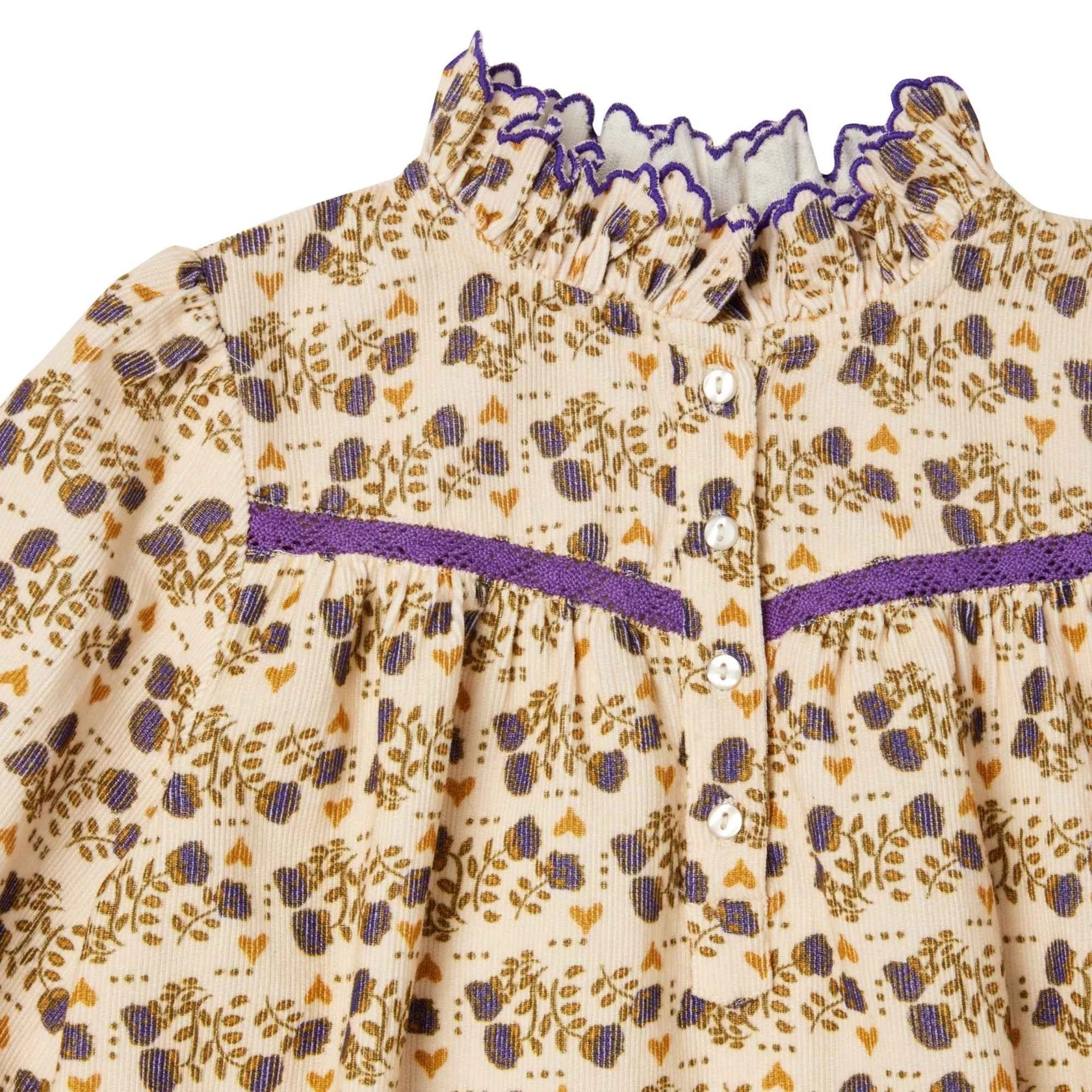 Bonheur du Jour Paris Vanina Girl Dress - Ecru / Violet – Petit Bazaar