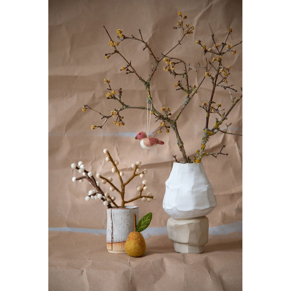 Gry & Sif Mini Sparrow - Dusty Red/White - 5.5X3.5cm – Petit Bazaar