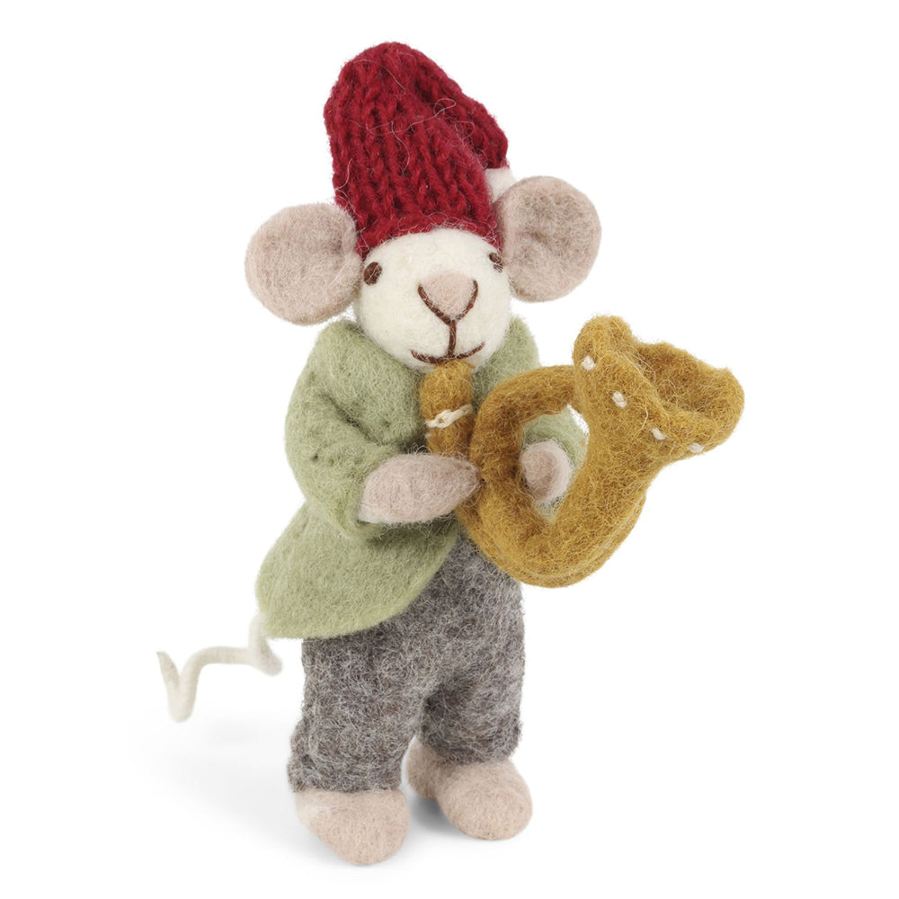 Gry & Sif Small White Boy Orchestra Mouse W/Trumpet - 12Cm – Petit Bazaar
