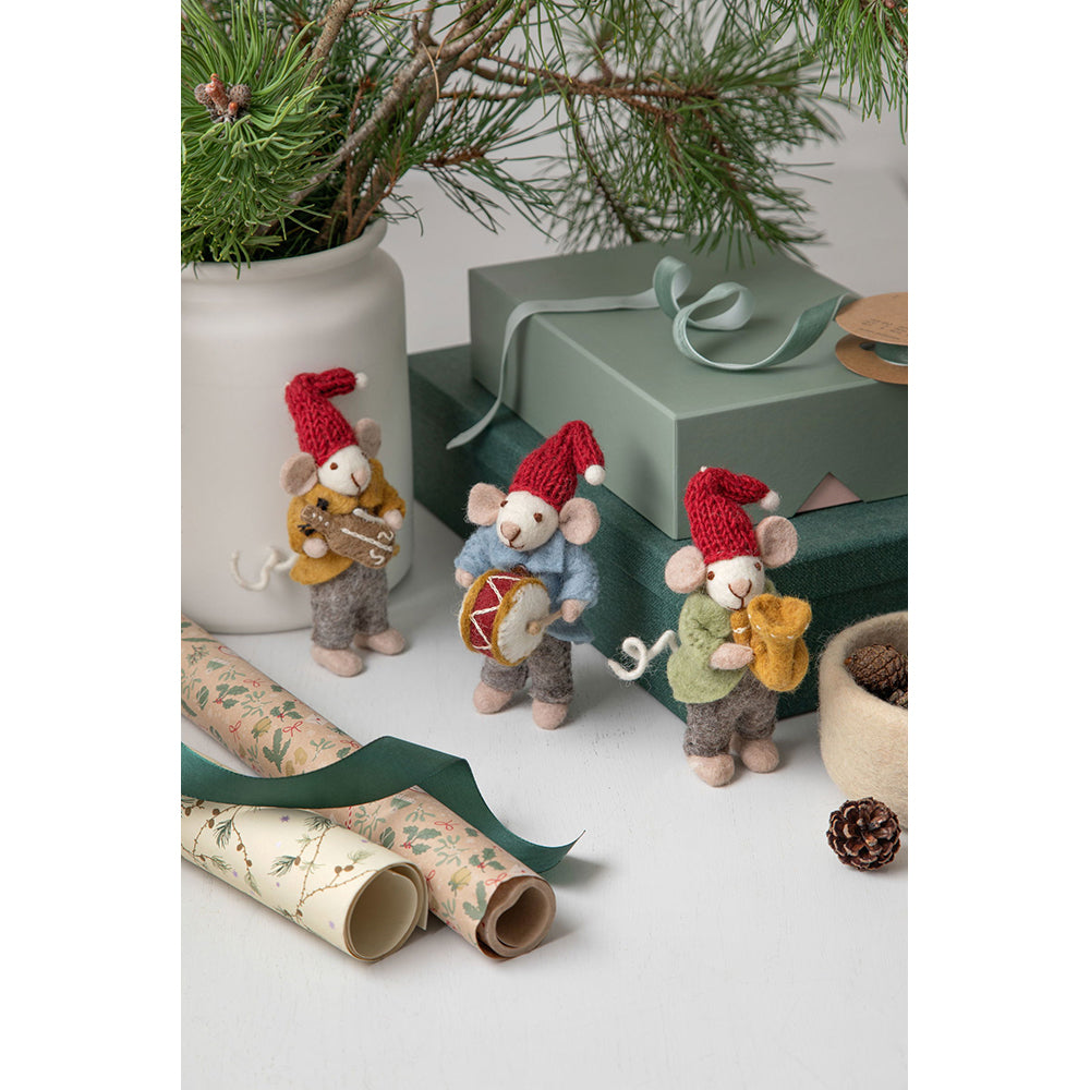 Gry & Sif Small White Boy Orchestra Mouse W/Trumpet - 12Cm – Petit Bazaar