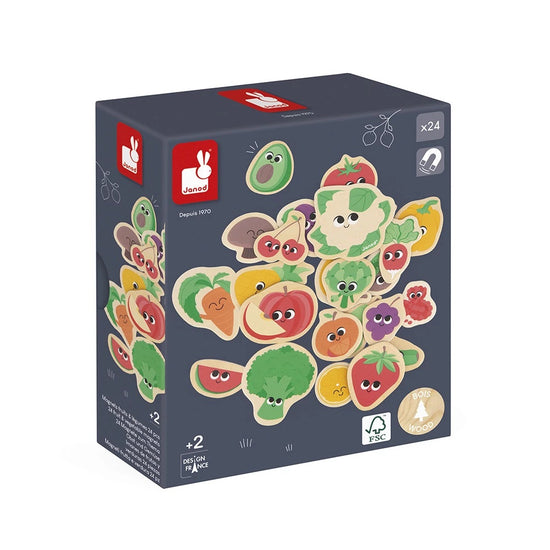 Janod 24 Fruit & Vegetable Magnets – Petit Bazaar