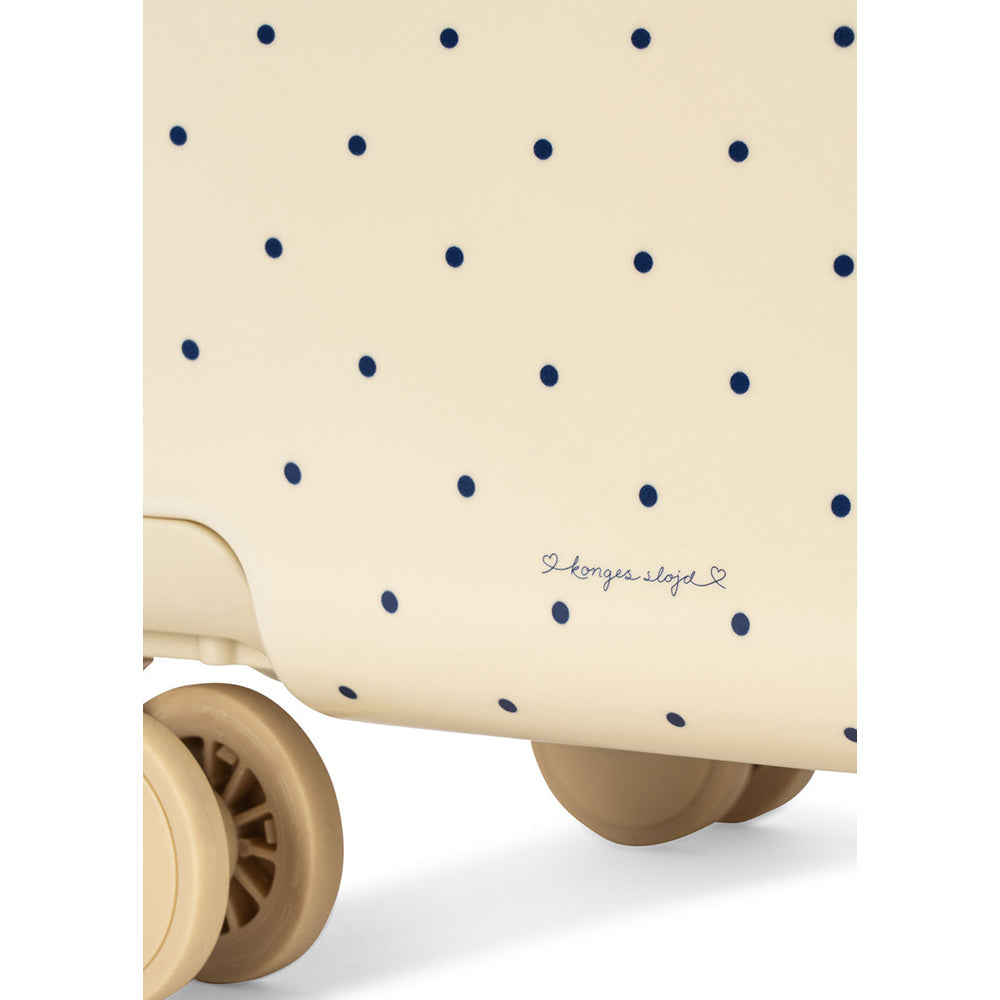 Konges Sløjd Travel Suitcase - Navy Dots - One Size – Petit Bazaar