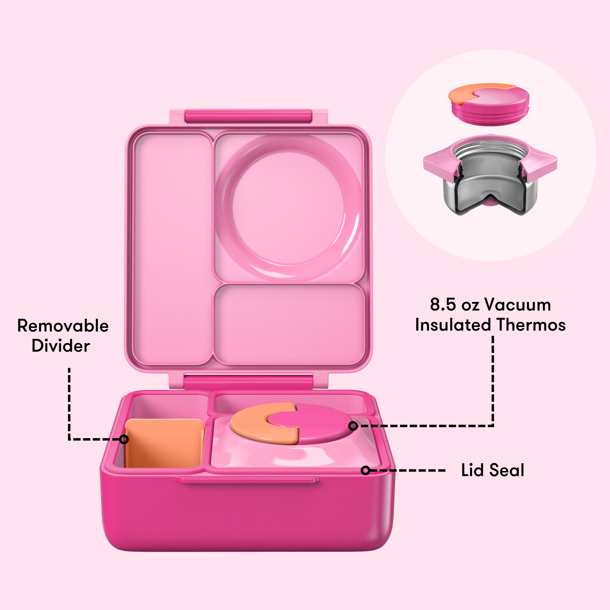 OmieBox Insulated Hot & Cold Bento Box V2 - Pixie Pink – Petit Bazaar