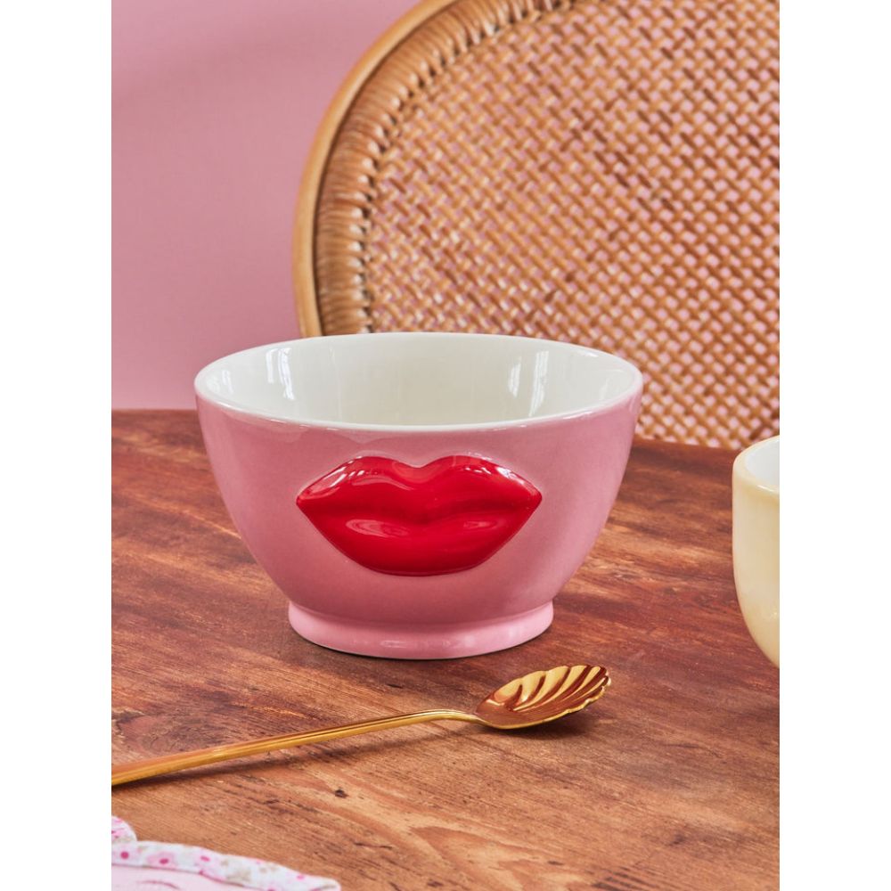 Rice DK Ceramic Bowl with Embossed Lips - Pink - 600ml – Petit Bazaar