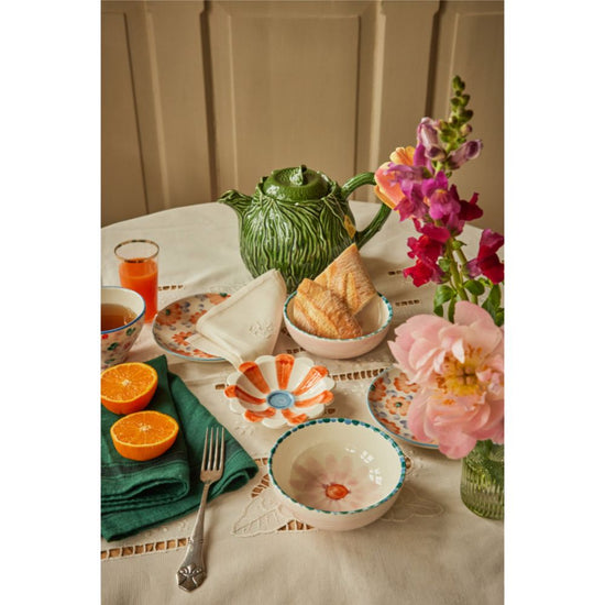 Rice DK Ceramic Bowl with Hand-Painted Soft Pink Flower - Lavender - 3 ...
