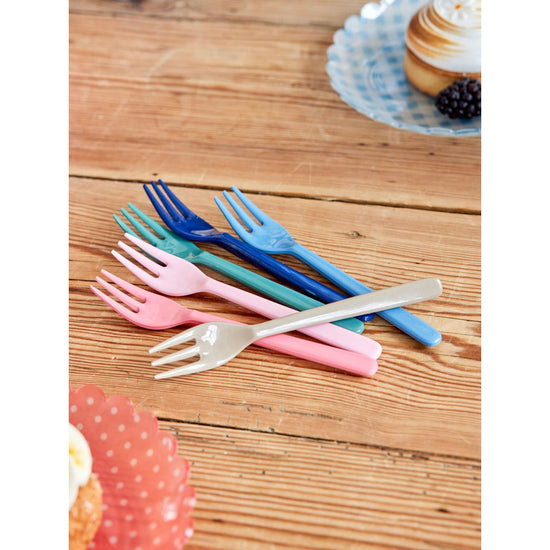 Rice DK Melamine Cake Forks in 6 Asst. A New York Minute Colors - 6 Pa ...