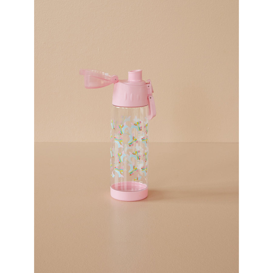 Rice DK Plastic Kids Drinking Bottle with Roller Skate Print - Pink ...