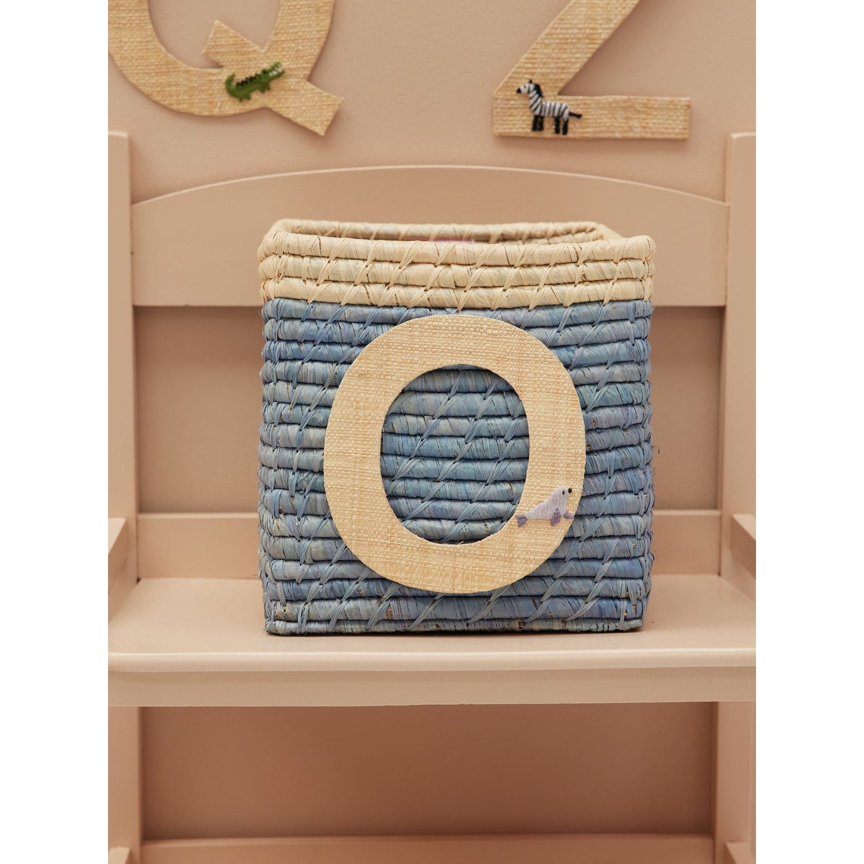 Rice DK Raffia Sticker Letter in Nature with Seal Embroidery - O ...