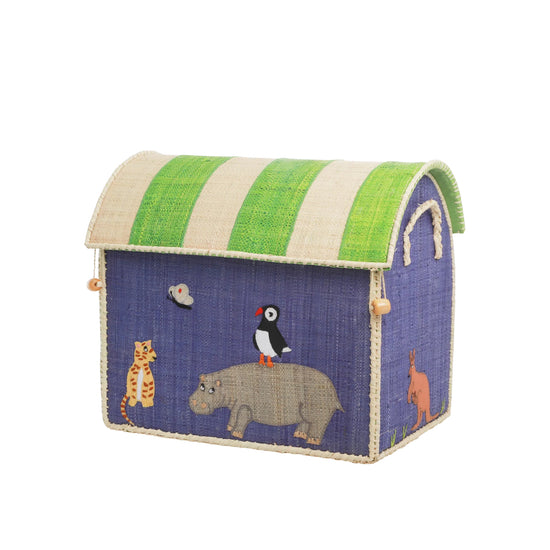 Rice DK Raffia Toy Baskets with Animal Theme – Petit Bazaar