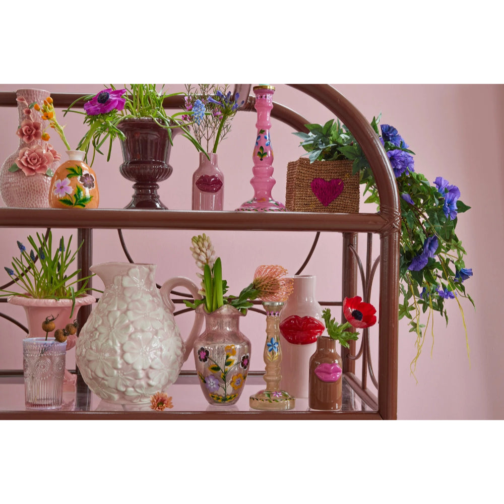 Rice DK Square Raffia Storage In Tea with Red Heart Embroidery – Petit ...