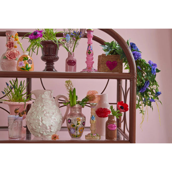 Rice DK Square Raffia Storage In Tea with Red Heart Embroidery – Petit ...