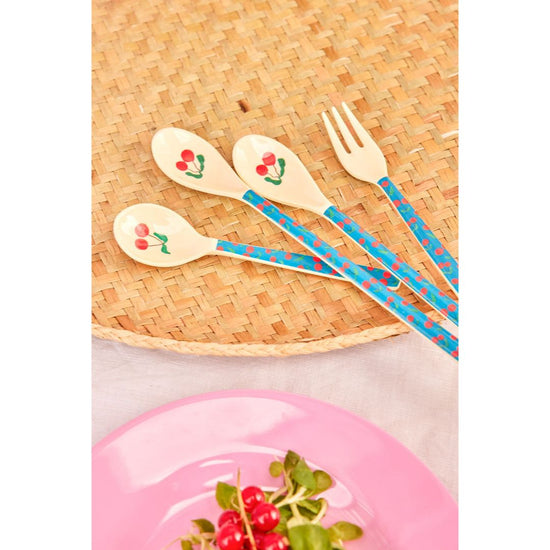Rice DK Teaspoon with Cherry Love Print - Dusty Blue – Petit Bazaar