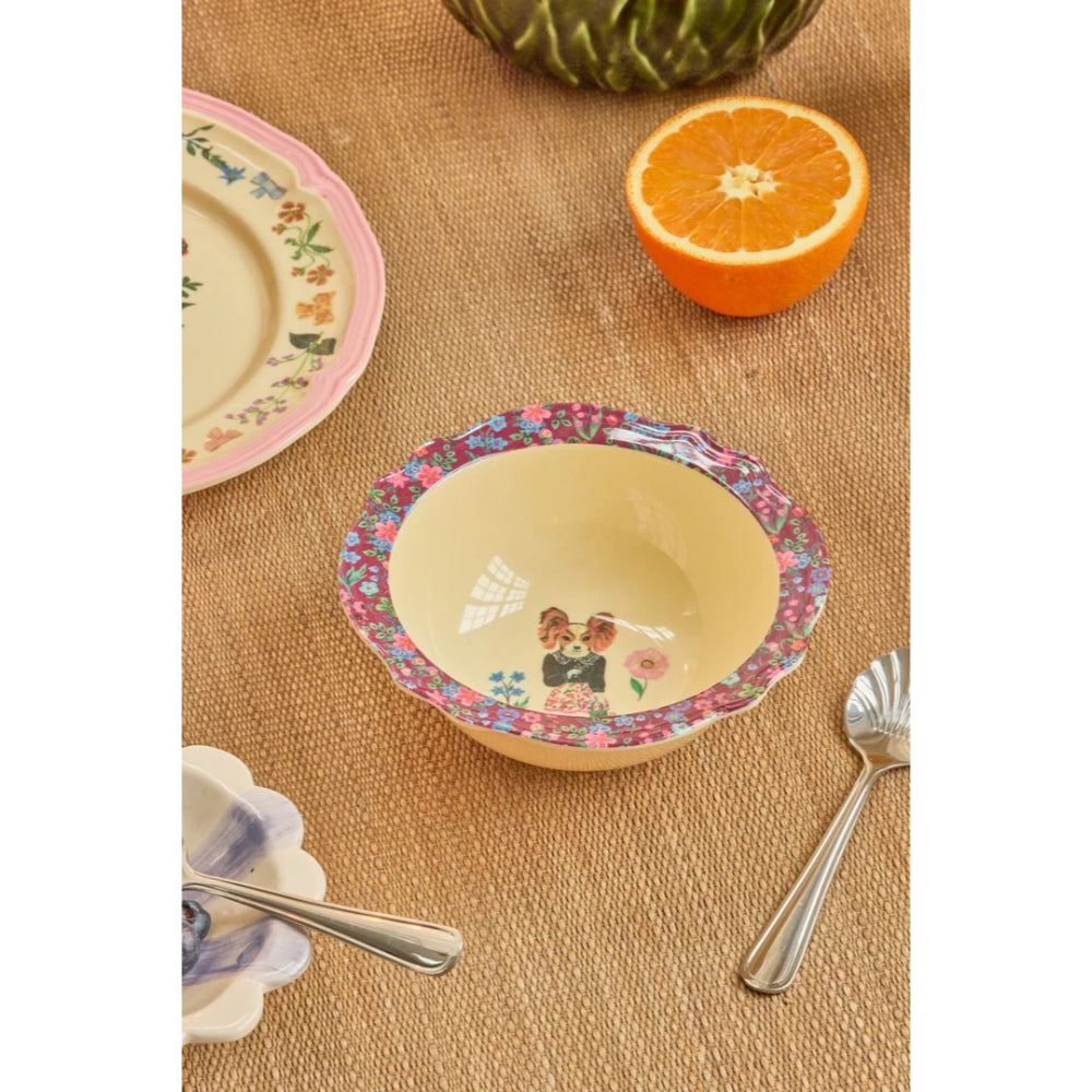 RICE Melamine Vintage Bowl with Nathalie Lété Print - Bordeaux – Petit ...