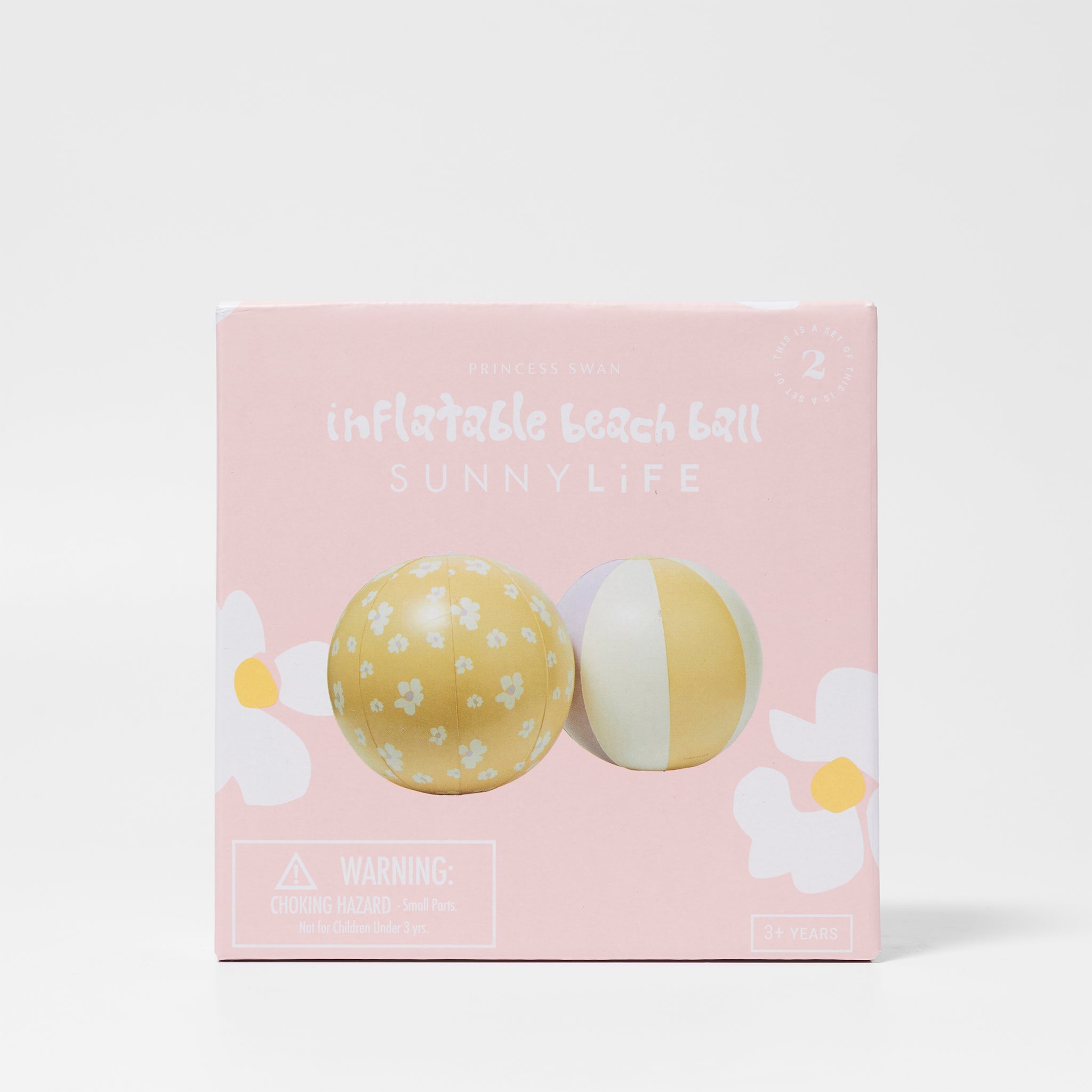 SUNNYLiFE Inflatable Beach Ball Set of 2 Princess Swan Multi – Petit Bazaar