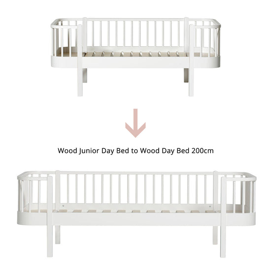 Oliver Furniture Conversion Kit - Wood Junior Day Bed to Wood Day Bed ...