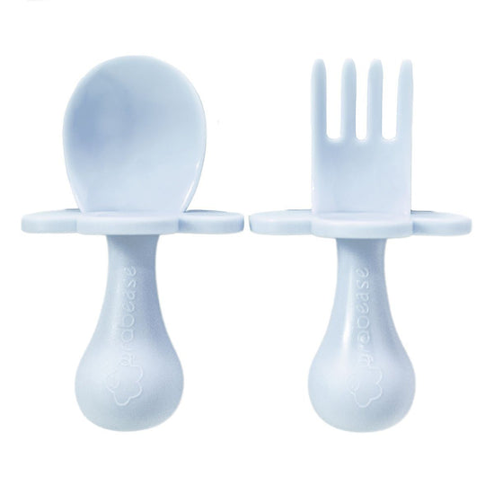 Grabease Fork and Spoon Set - Light Blue – Petit Bazaar