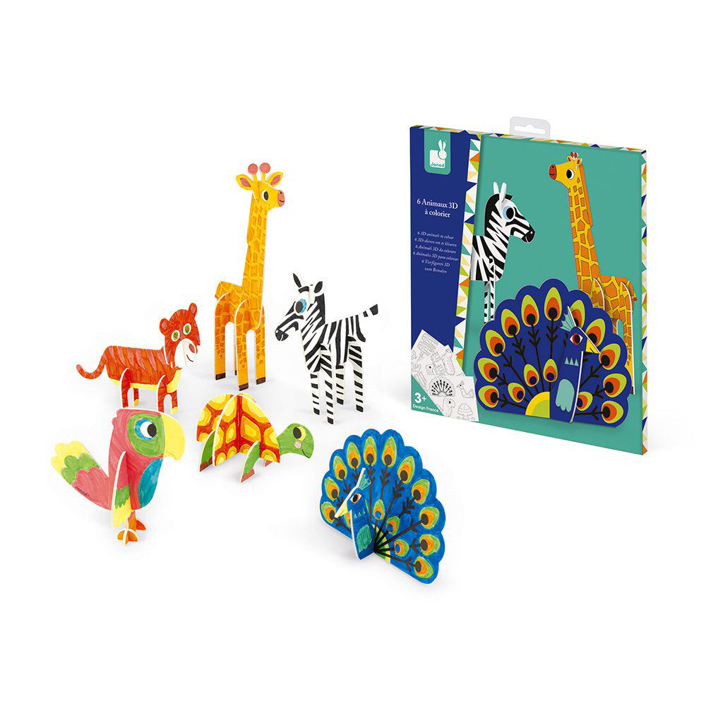 Janod 3D Animals To Color – Petit Bazaar