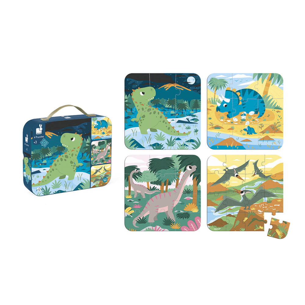 Janod 4 Progressive Difficulty Puzzles - Dinosaurs – Petit Bazaar