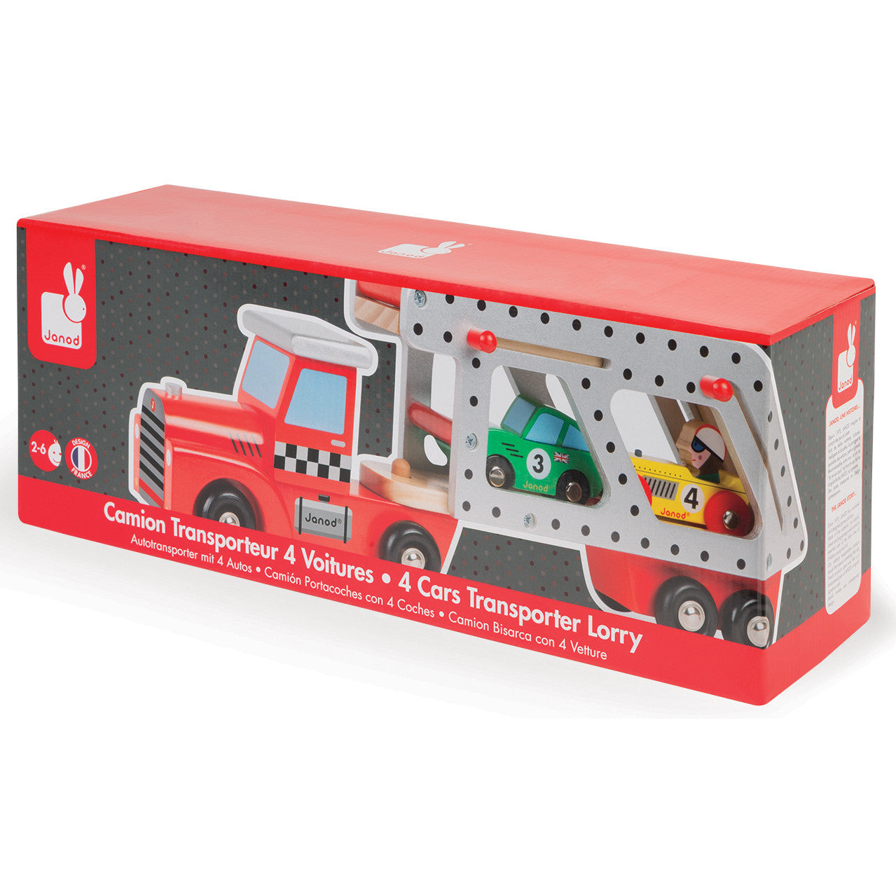 Janod Story 4 Cars Transporter Lorry – Petit Bazaar