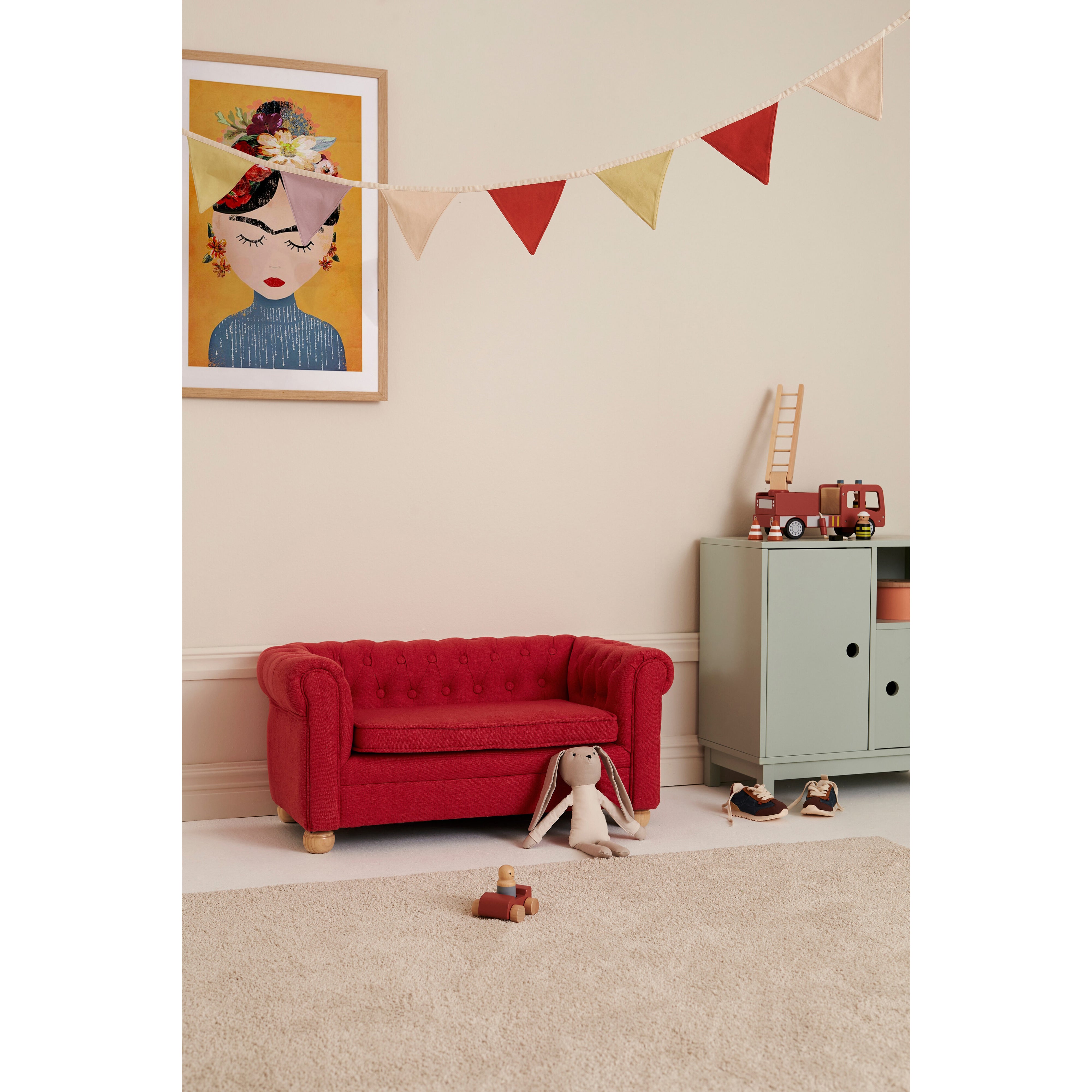 Kid's Concept Sofa Chesterfield Small Red 83x43x39cm – Petit Bazaar