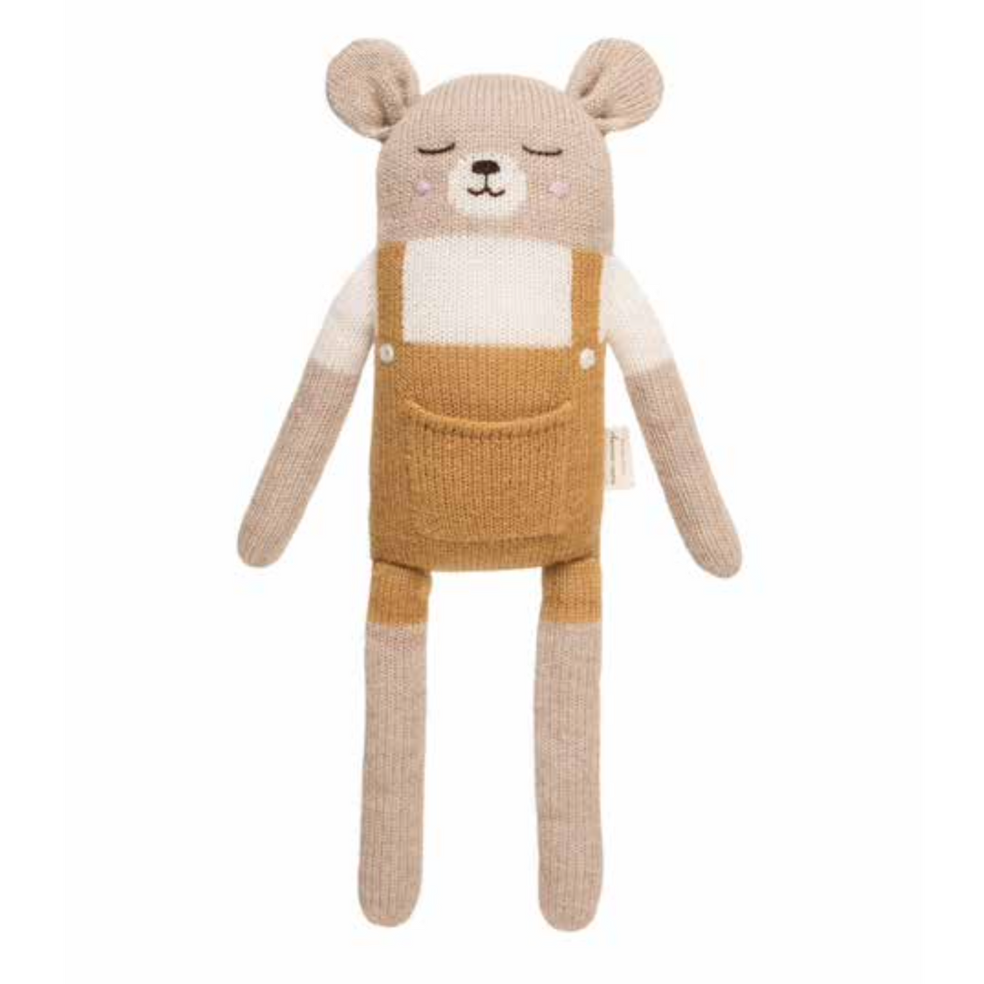 Main Sauvage Knit Toy - Big Teddy - Mustard Overalls – Petit Bazaar