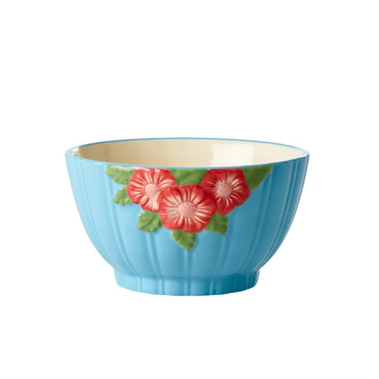Rice DK Ceramic Bowl with Embossed Flower Design - Mint - Small – Petit ...