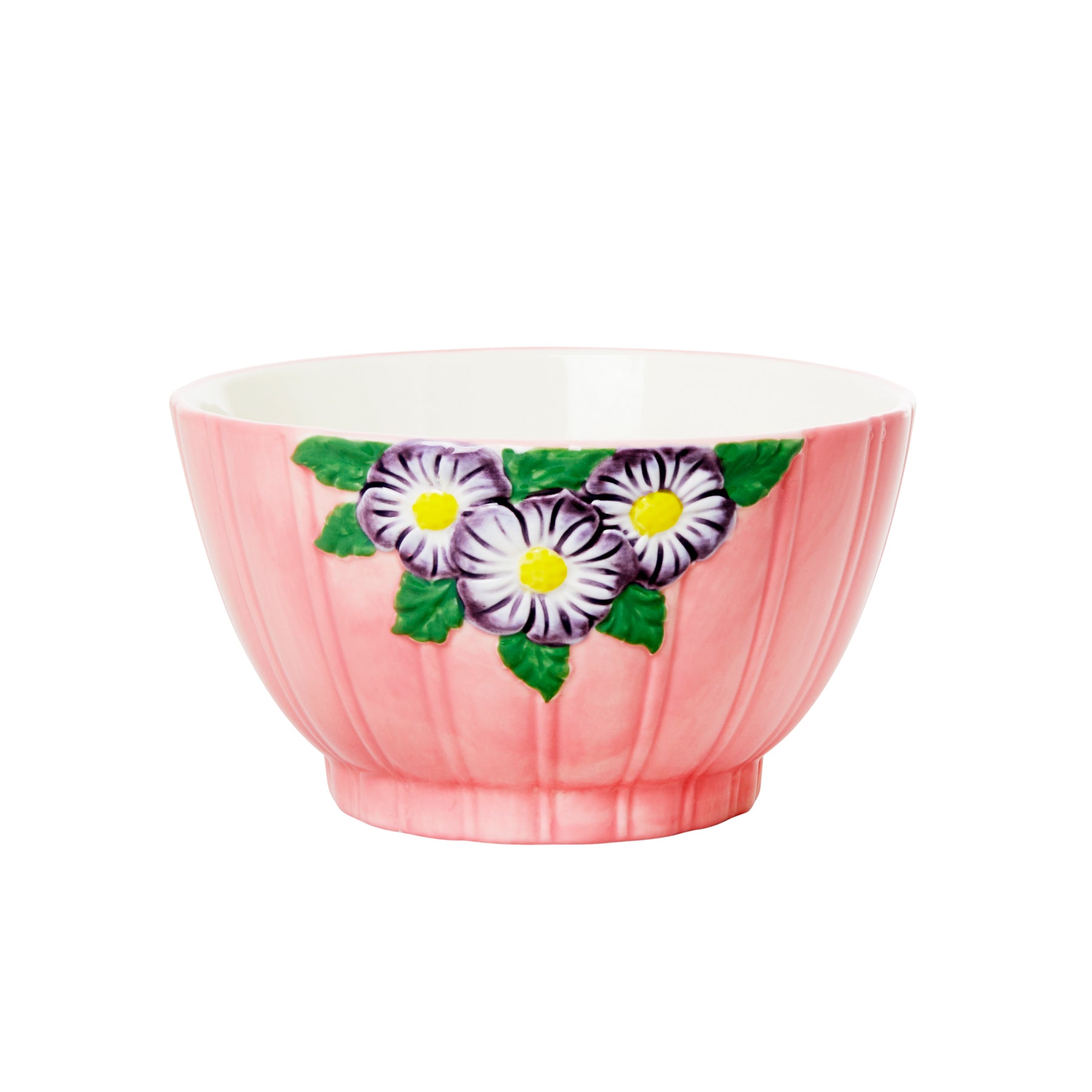 Rice DK Ceramic Bowl with Embossed Flower Design - Pink – Petit Bazaar