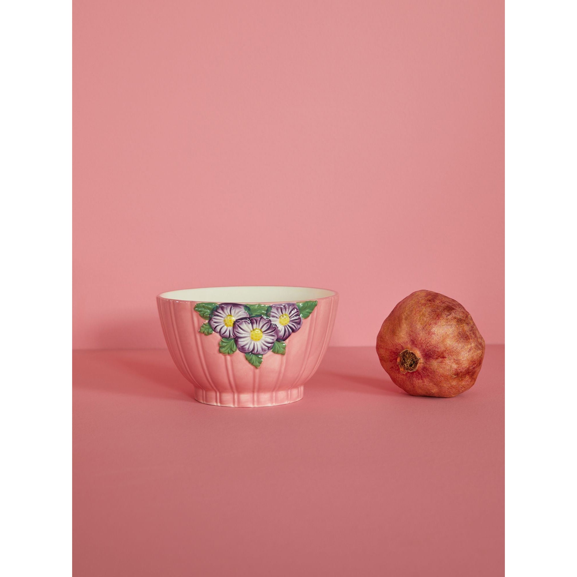 Rice DK Ceramic Bowl with Embossed Flower Design - Pink – Petit Bazaar