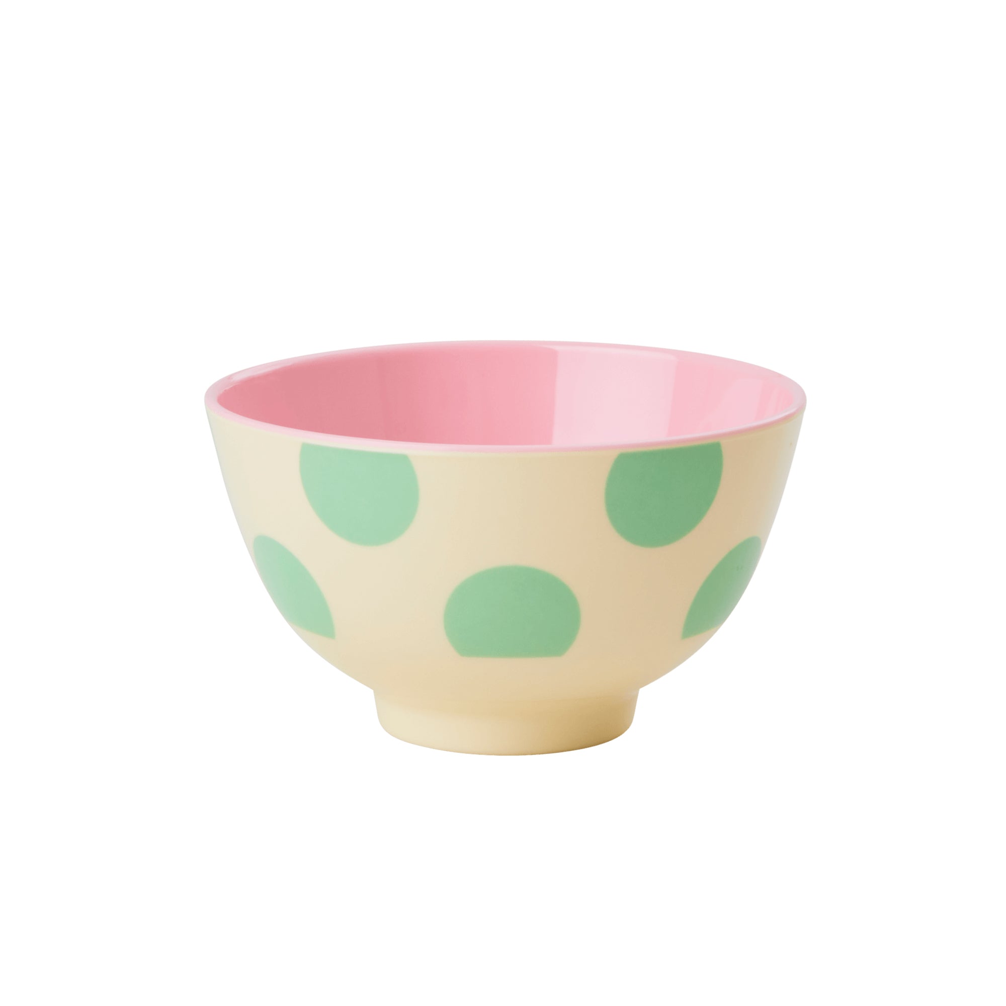 Rice DK Melamine Bowl with Green Dot Print - Two Tone - Small – Petit ...