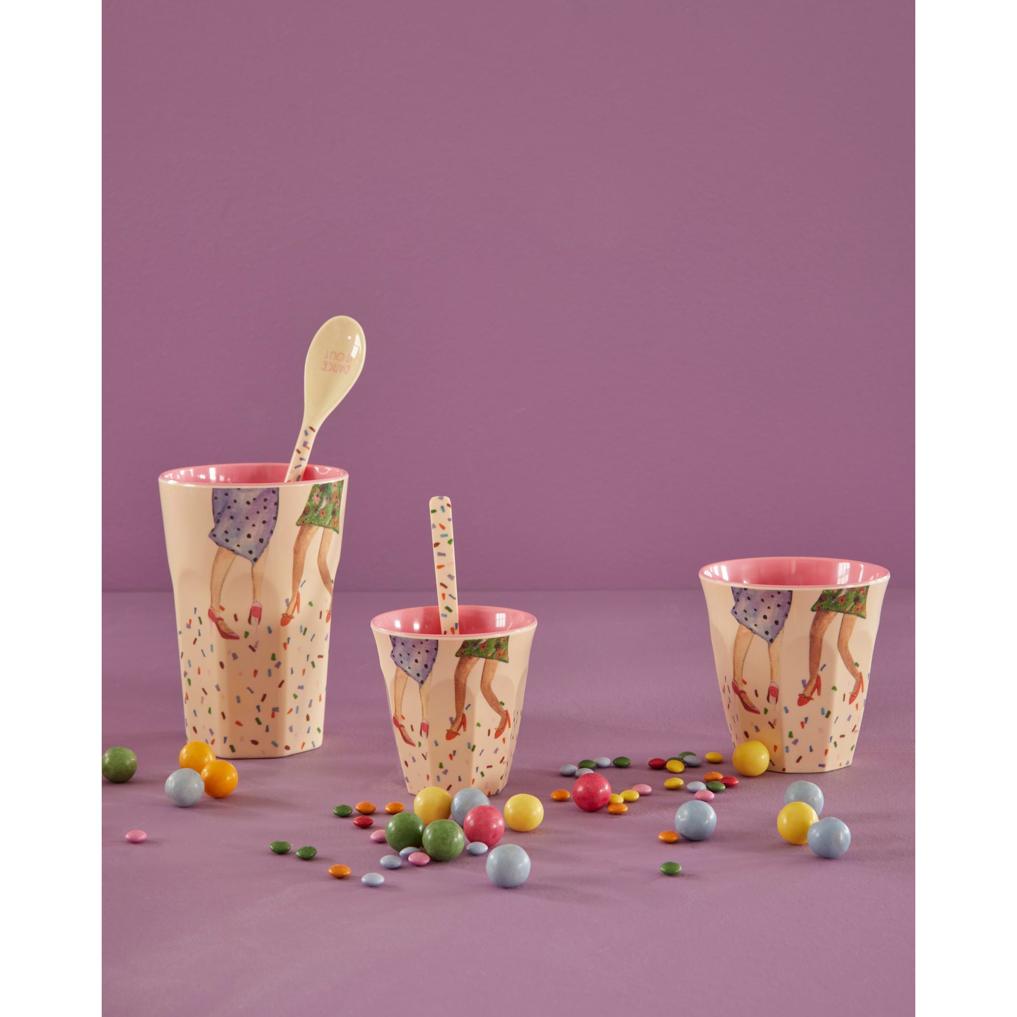 Rice DK Melamine Cup with Dancing Legs Print - Two Tone - Tall – Petit ...