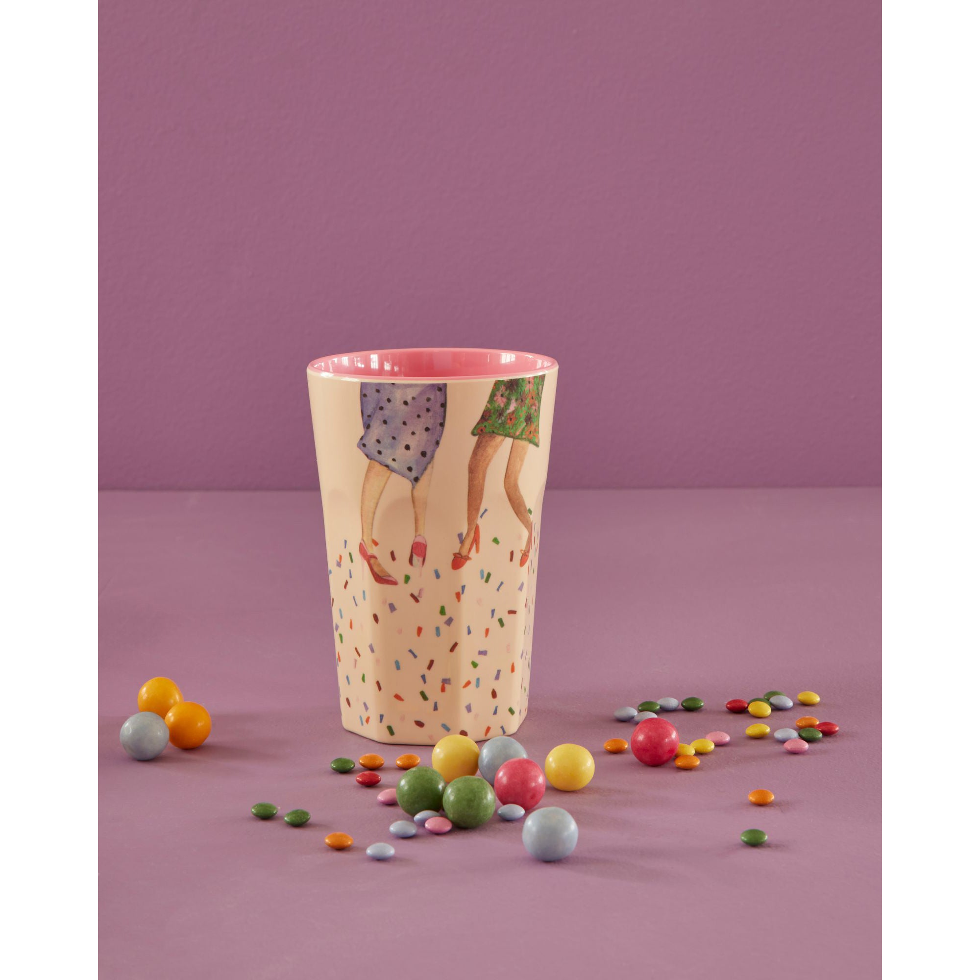 Rice DK Melamine Cup with Dancing Legs Print - Two Tone - Tall – Petit ...