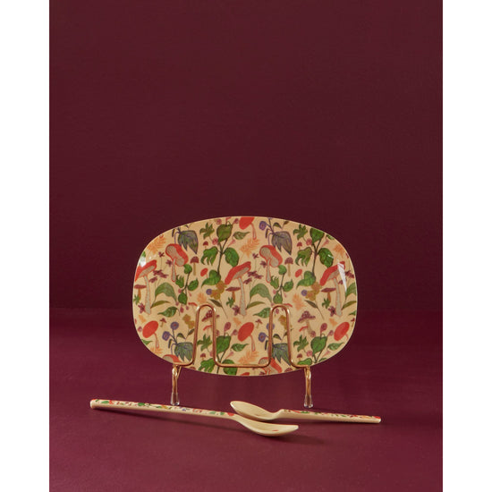Rice DK Melamine Rectangular Plate with Mushroom Print - Small – Petit ...