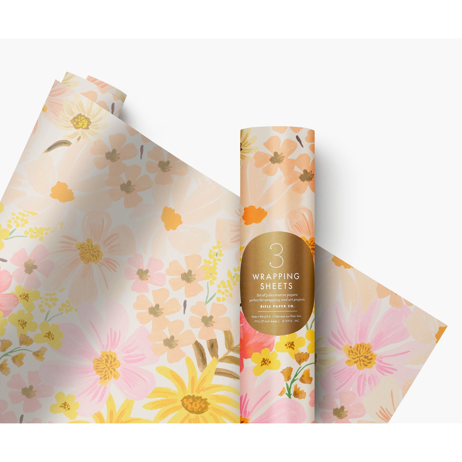 Rifle Paper Co Roll of 3 Marguerite Wrapping Sheets – Petit Bazaar