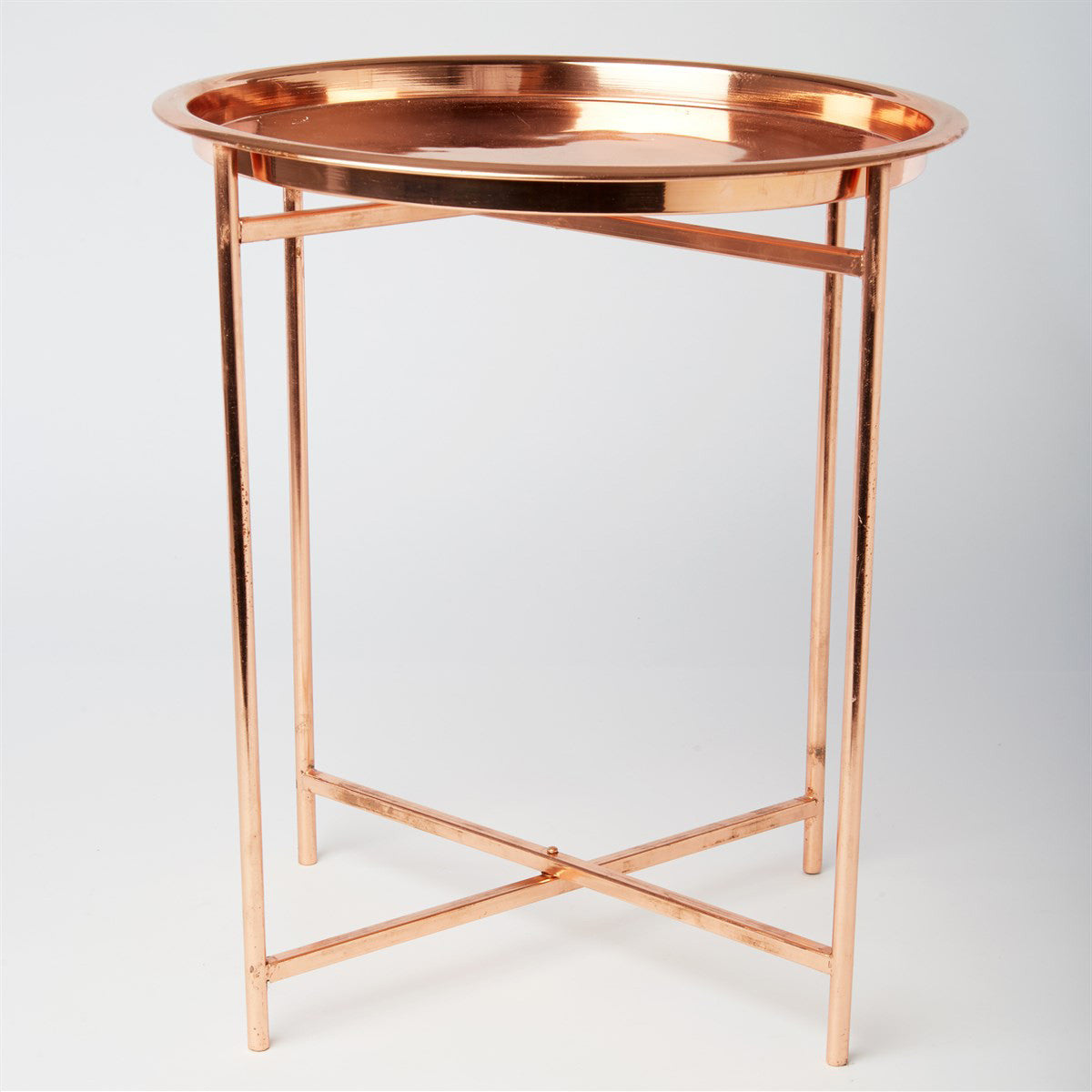 RJB Stone Folding Coffee Table with Round Tray Copper – Petit Bazaar