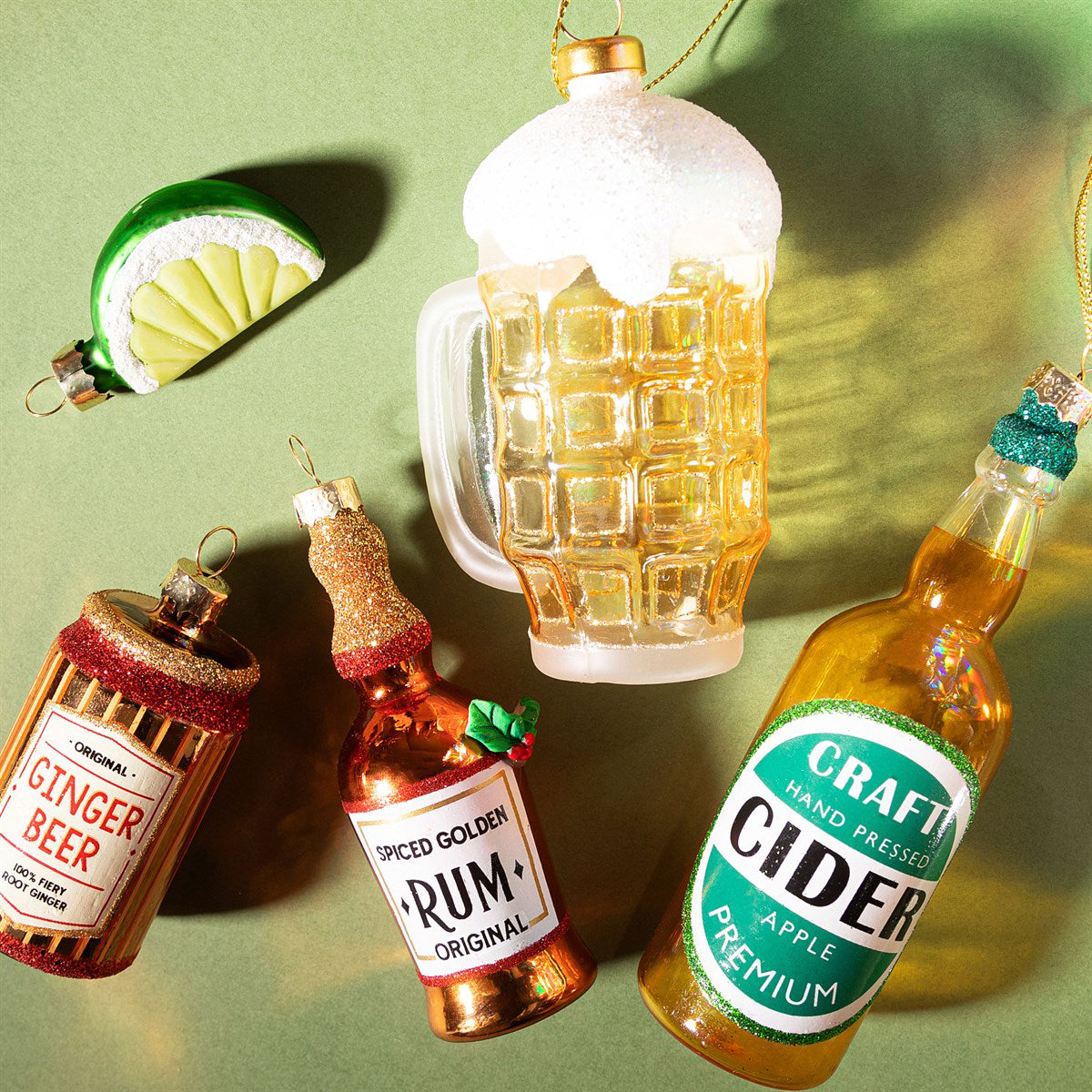 RJB Stone Rum and Ginger Beer Shaped Baubles - Set of 3 – Petit Bazaar