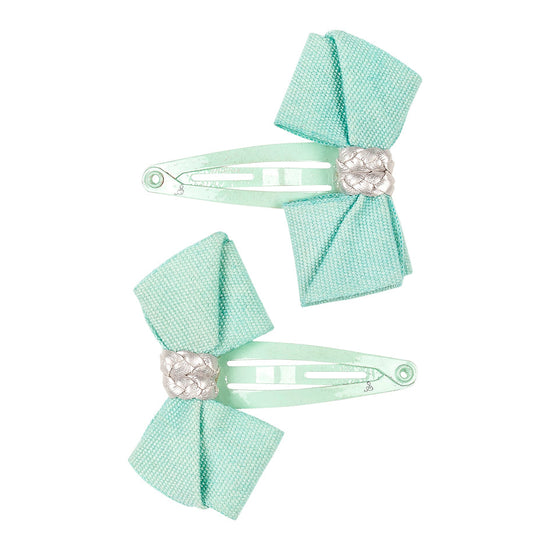 Souza Hair Clips Marya, Bow Mint (2 pcs/card) – Petit Bazaar